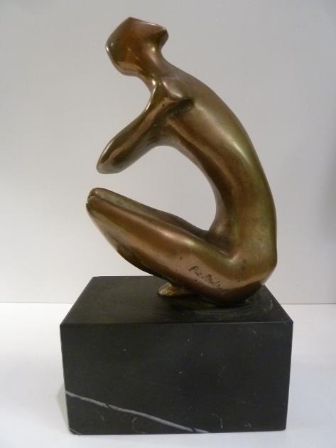 Polished Bronze 21cm high signed Pat Rowland in the bronze